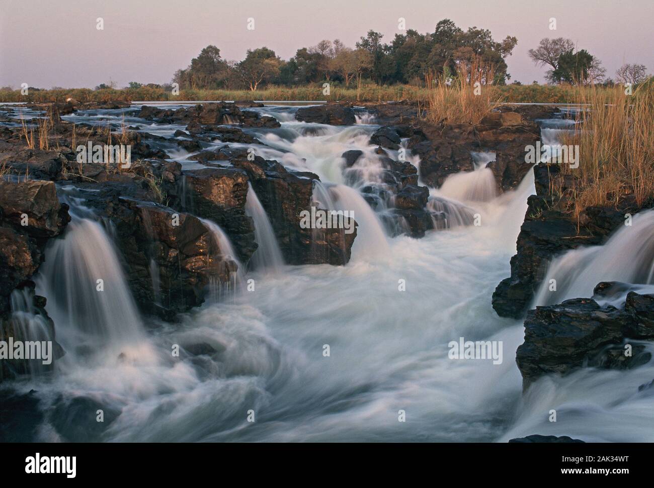 View of the Popa waterfalls near Divindu, Namibia. (Undated picture ...