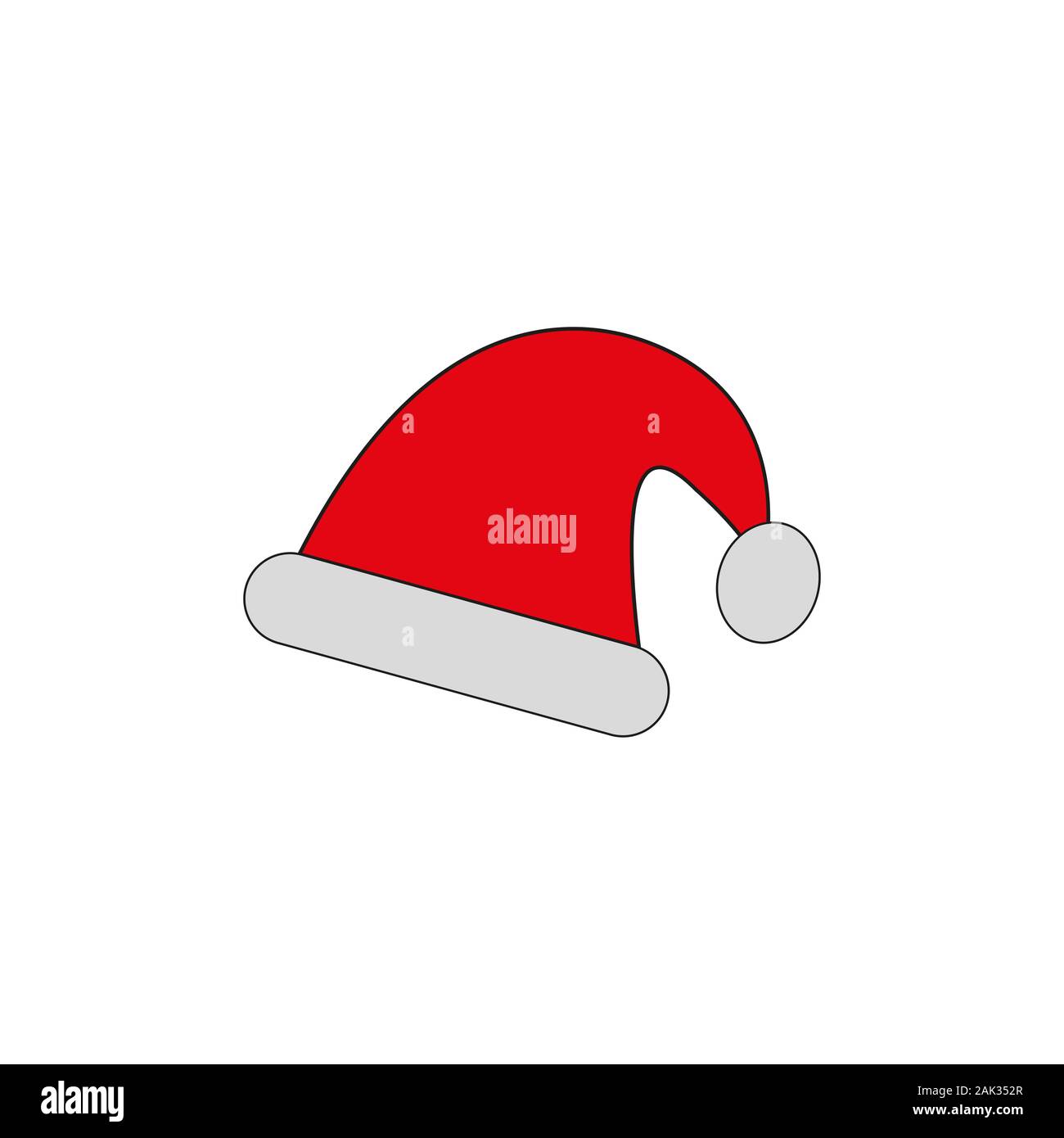 Santa Claus red hat isolated. Santa Christmas hat decoration. vector ...