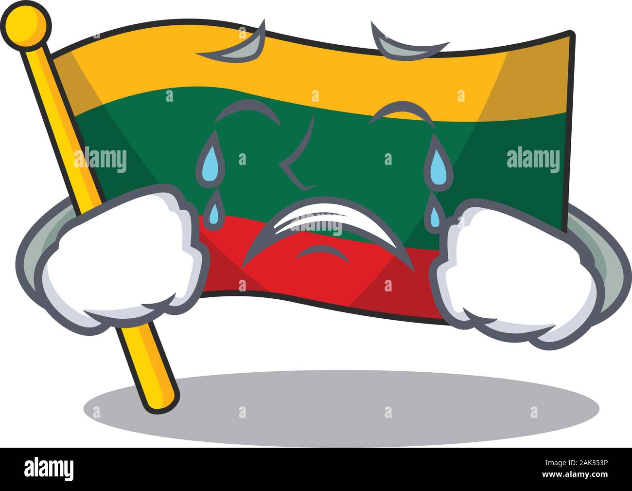 Sad of flag lithuania cartoon mascot style Stock Vector Image & Art - Alamy