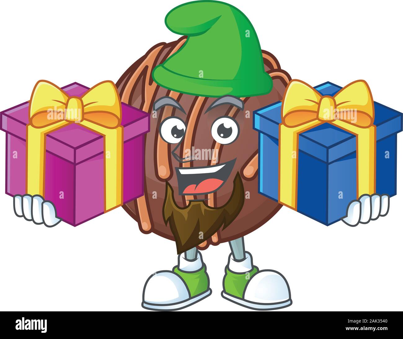 Cute chocolate praline ball cartoon mascot style with Tongue out Stock ...