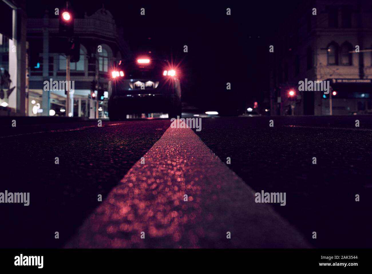 Low angle photograph at traffic lights and intersection in Melbourne ...