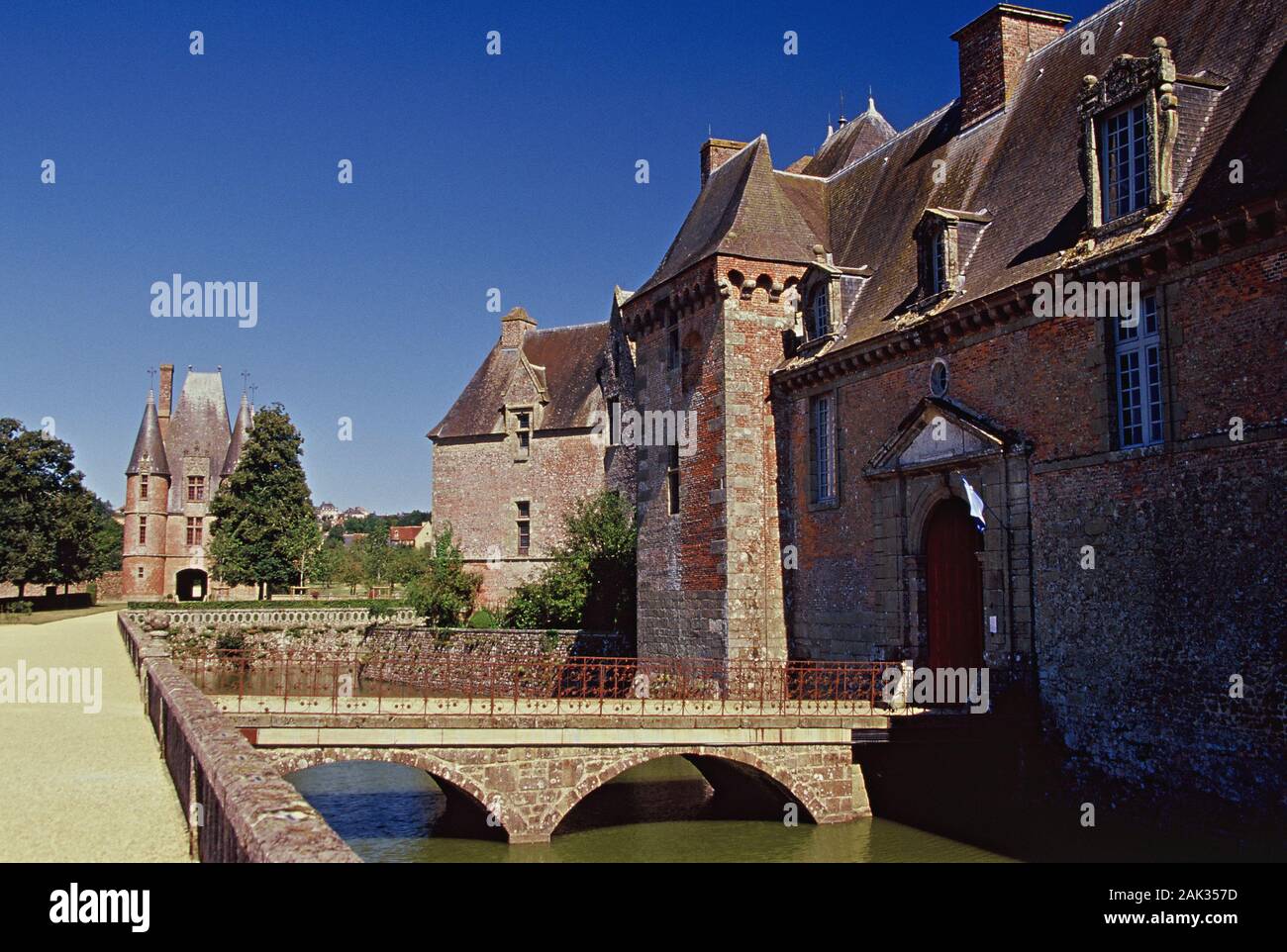View of the Carrouges castle in Carrouges (Orne departement), France ...