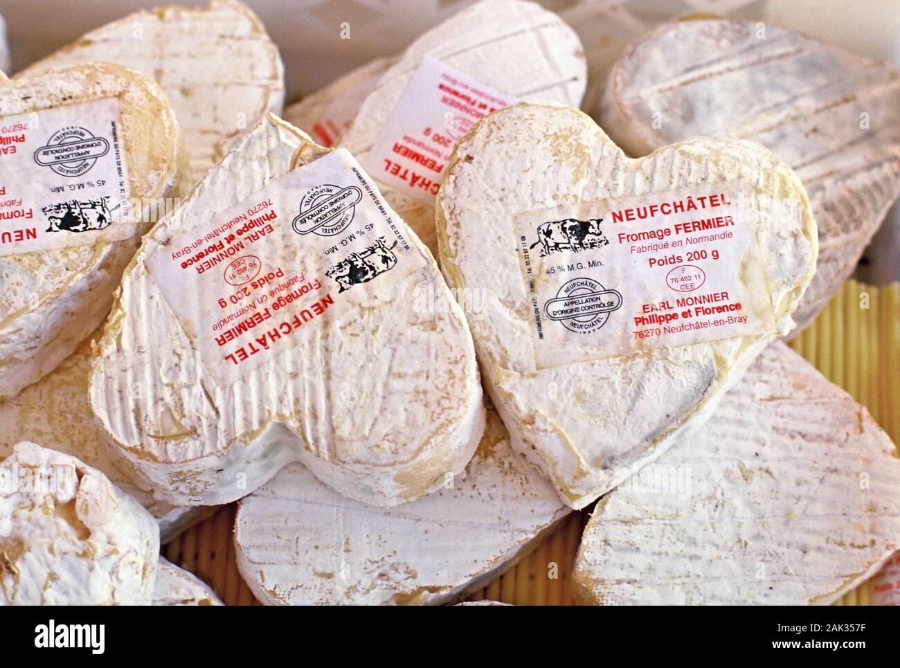 The heart shaped cow's milk cheese Neufchatel is a speciality from the ...