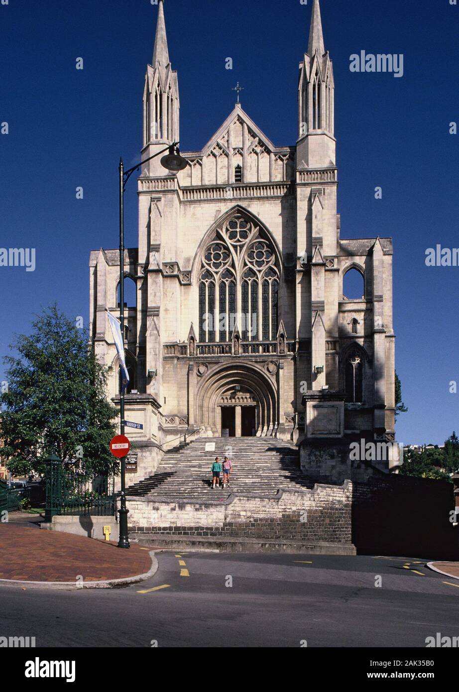 View of the gorgeous facade of the St Paul's Cathedral in Dunedin. The ...