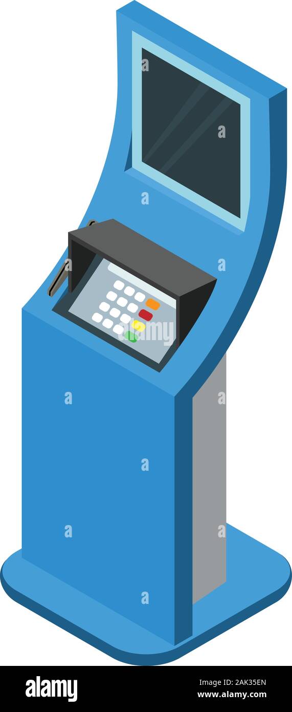 Kiosk icon. Isometric of kiosk vector icon for web design isolated on ...