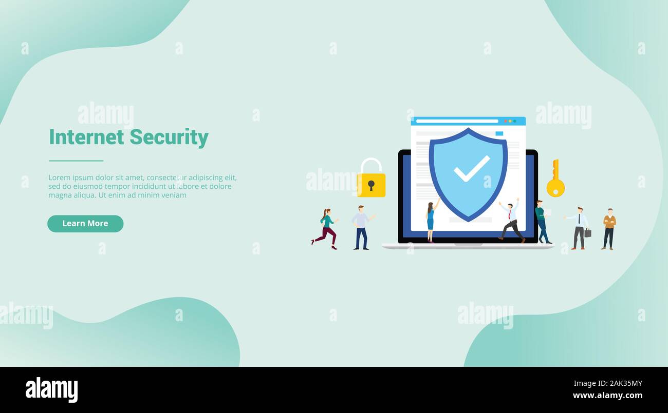 internet security and data digital protection for website template or ...