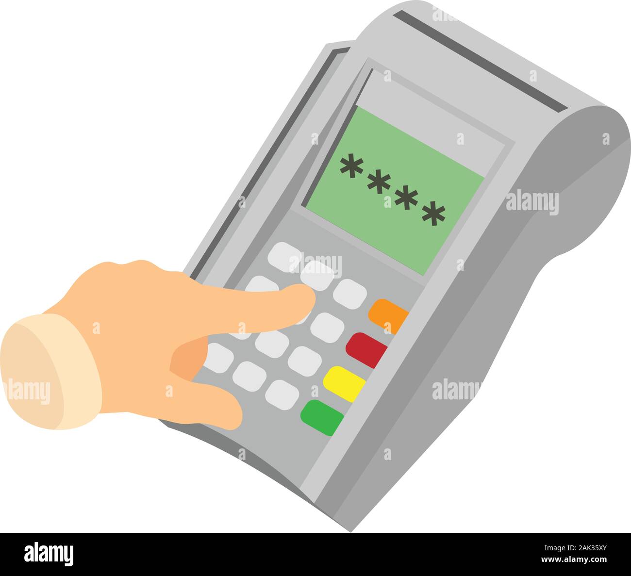 Button pos terminal icon. Isometric of button pos terminal vector icon ...