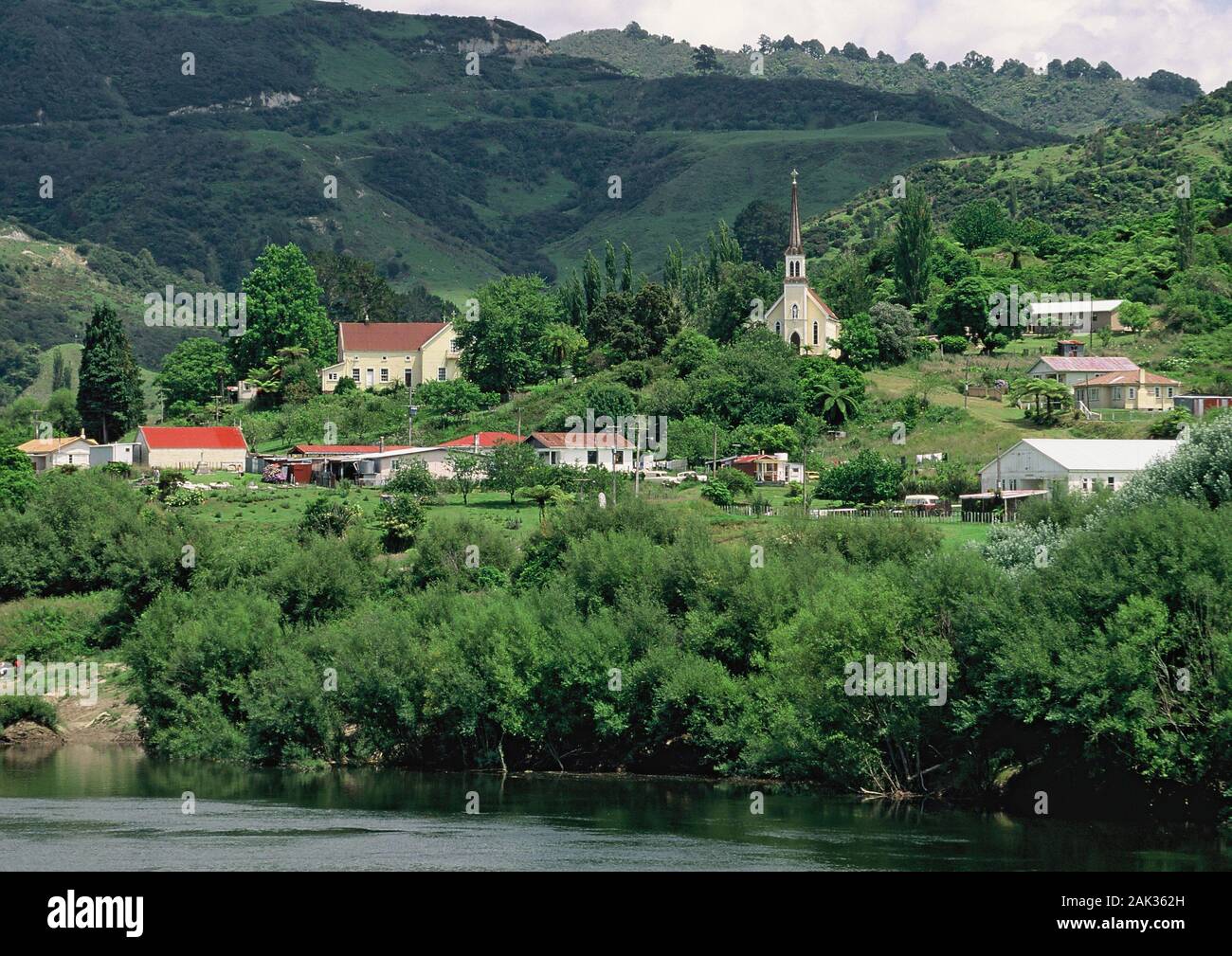 View of the city of Jerusalem on the North Island of New Zealand ...