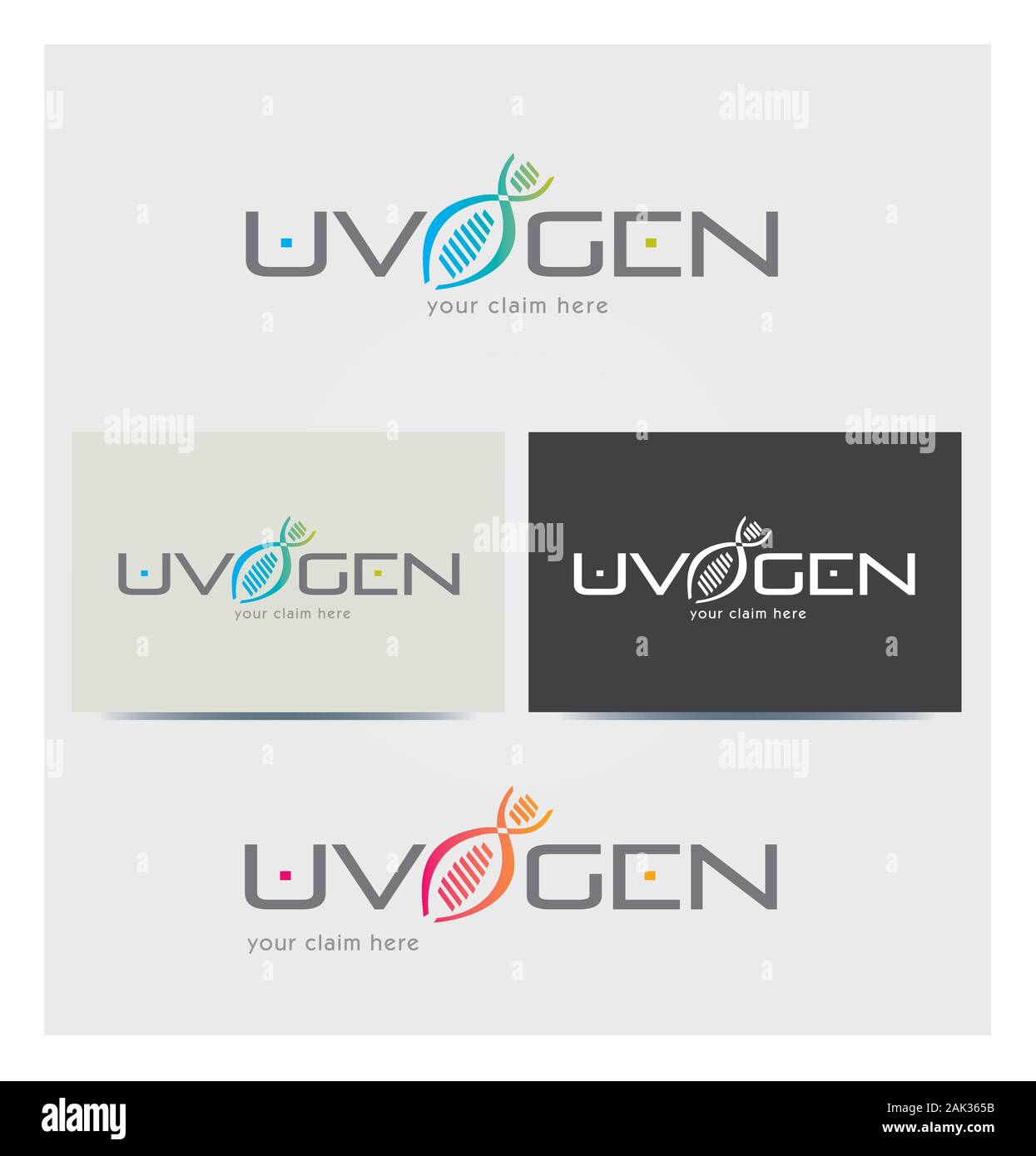 DNA Icon, Genetics Logo for Medical Healthcare Business, Card Mock up ...