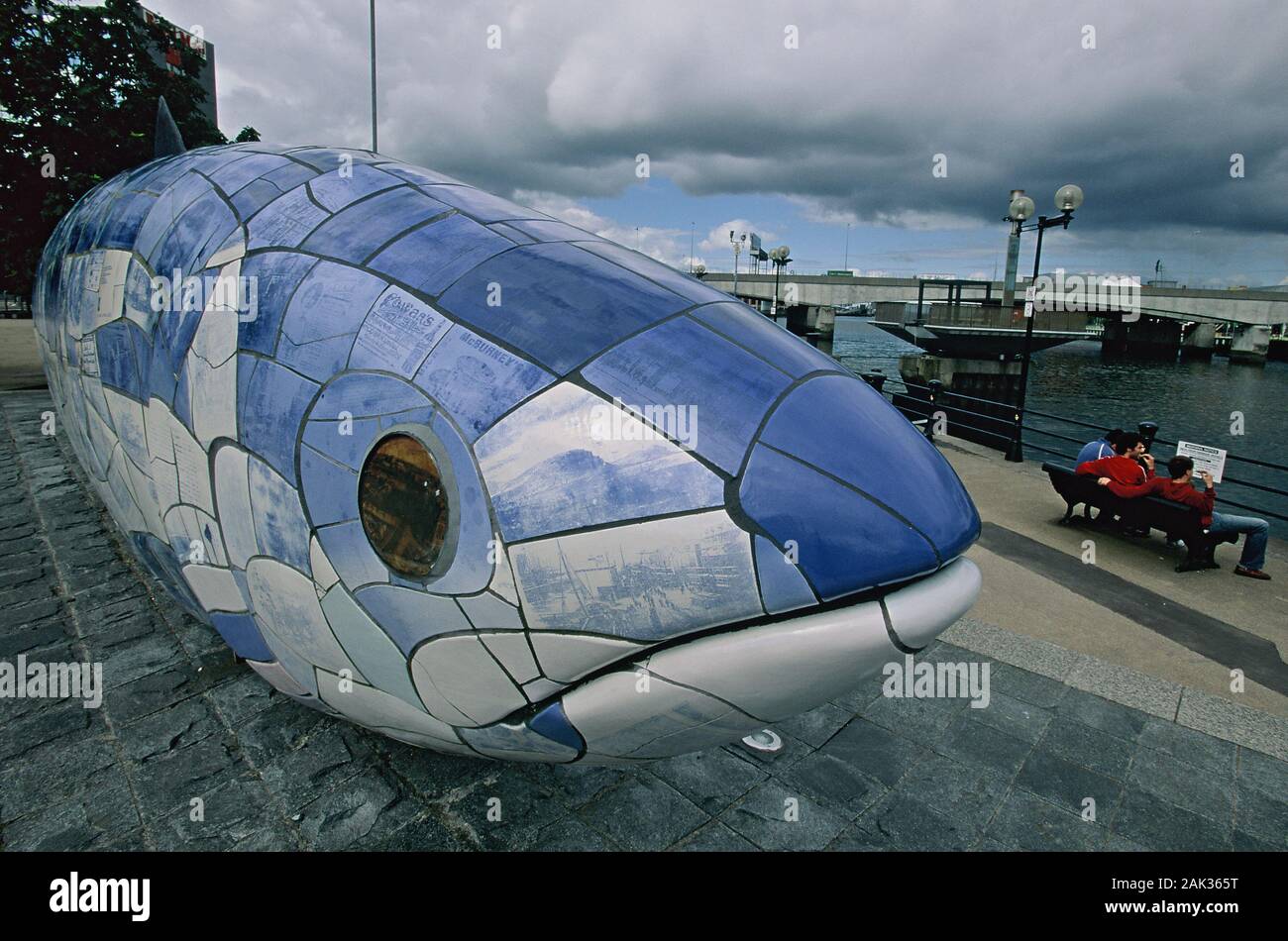 A huge fish sculpture is just one of several exhibits at an arts path ...