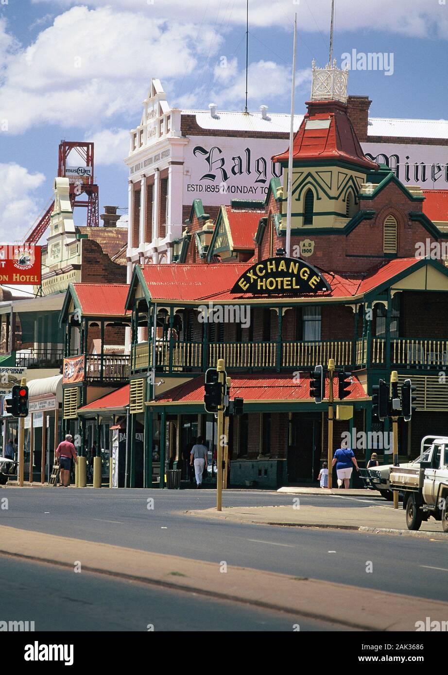 View of the Exchange Hotel in Kalgoorlie, one part of the town ...