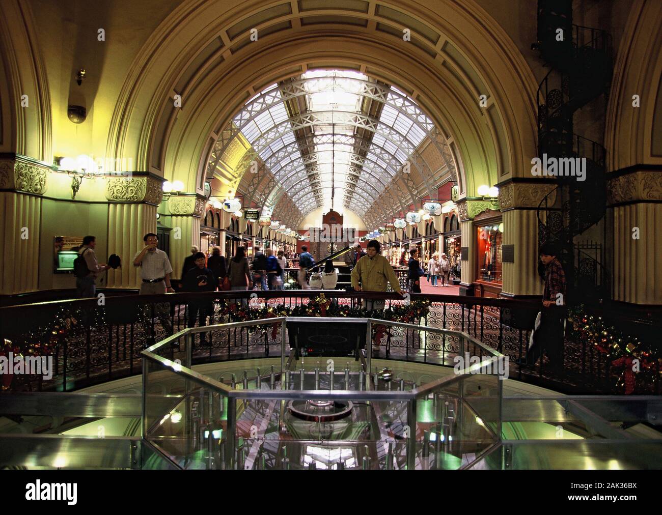 Interior view of the Queen Victoria Building, a shopping centre in ...
