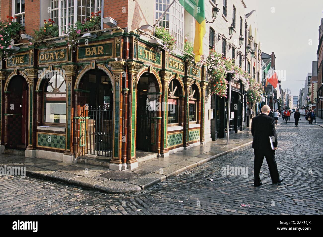 A colorful wooden facade decorates the pub The Quay's Bar that is ...