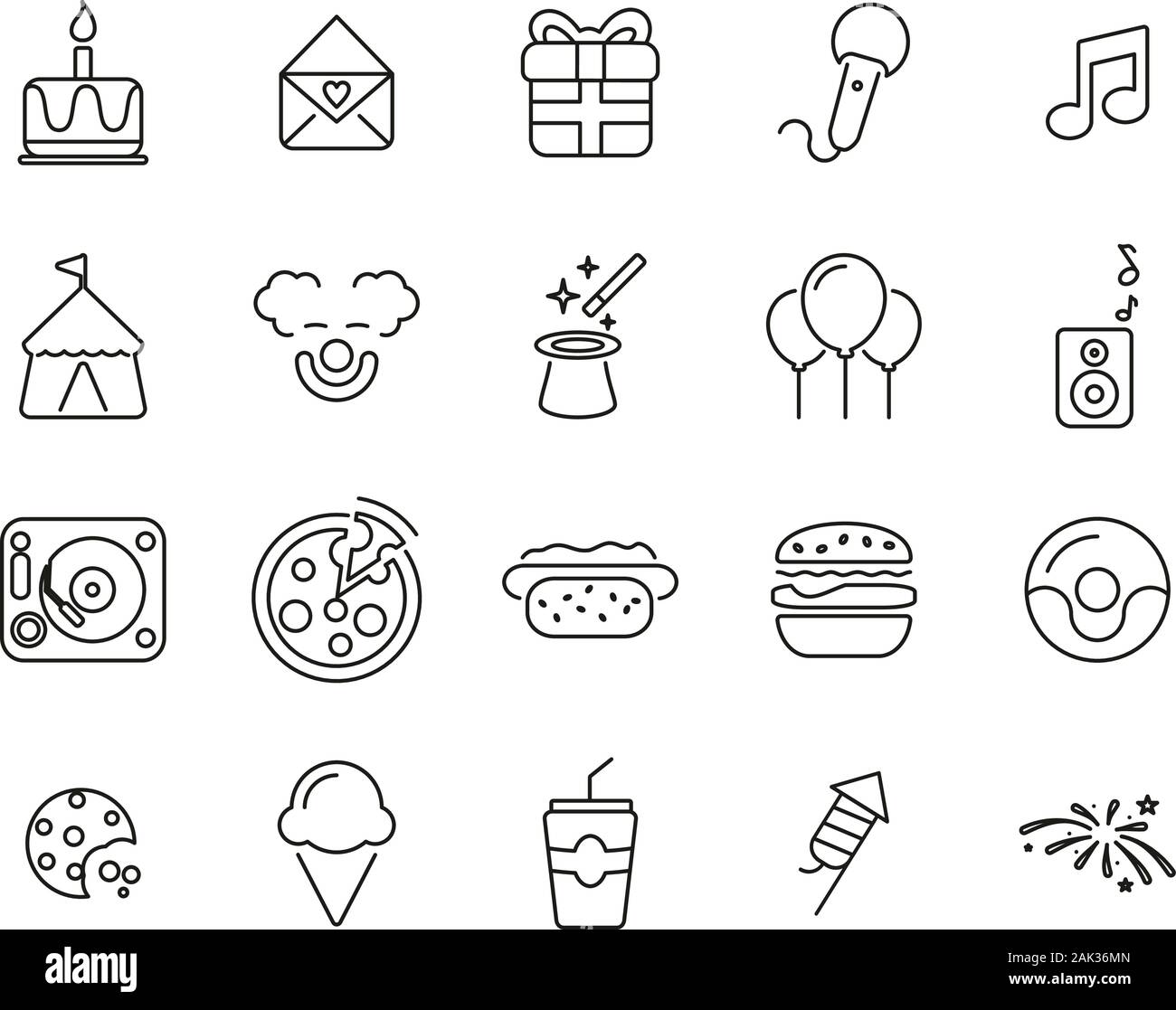 Fireworks rocket thin line Stock Vector Images - Alamy