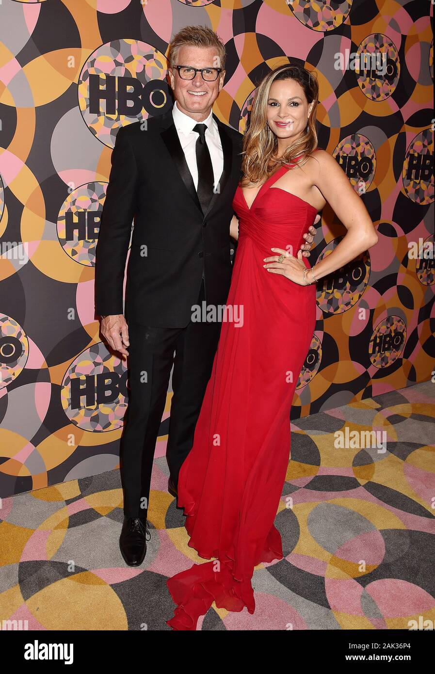 BEVERLY HILLS, CA - JANUARY 05: Kevin Reilly (L) and Goloka Bolte ...