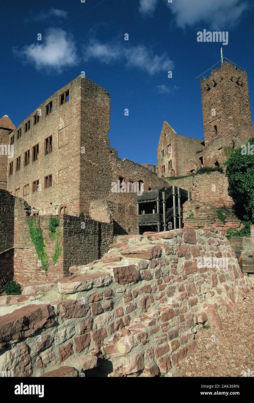 View of parts of the Wertheim castle in Wertheim am Main in Baden ...