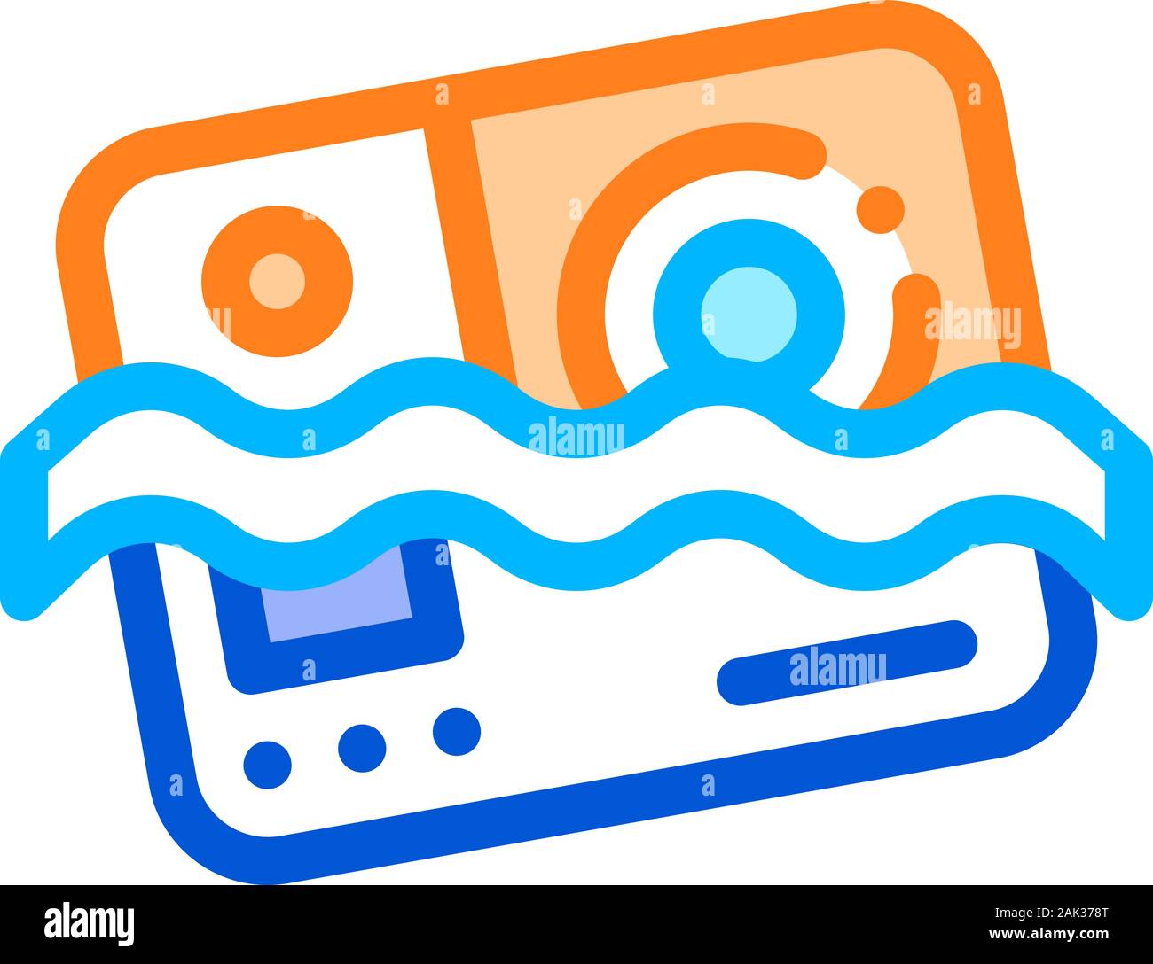 Waterproof Material Camera Vector Thin Line Icon Stock Vector Image ...