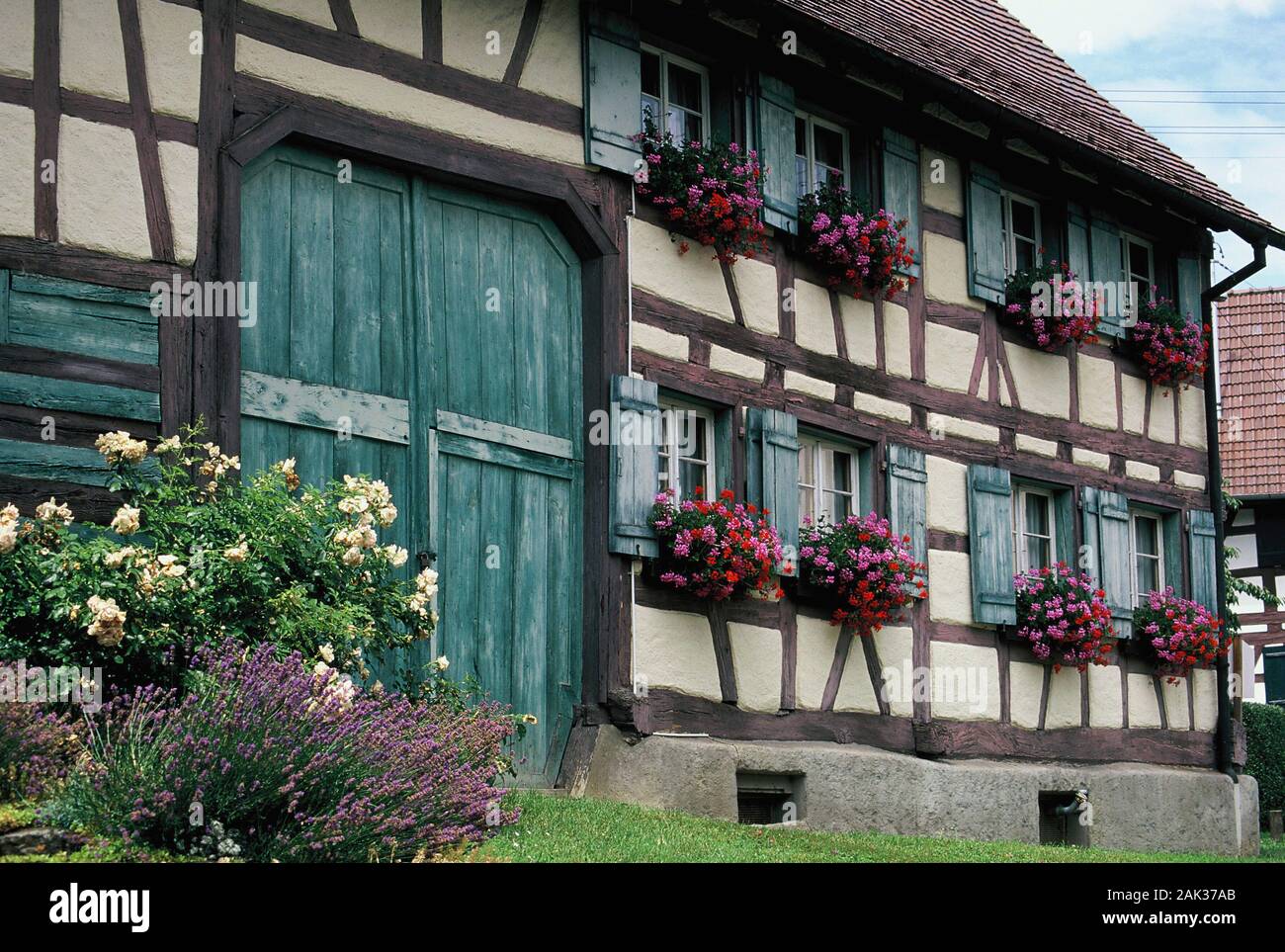 Framework decorates the Hermann Hesse House in Gaienhofen. Here the ...