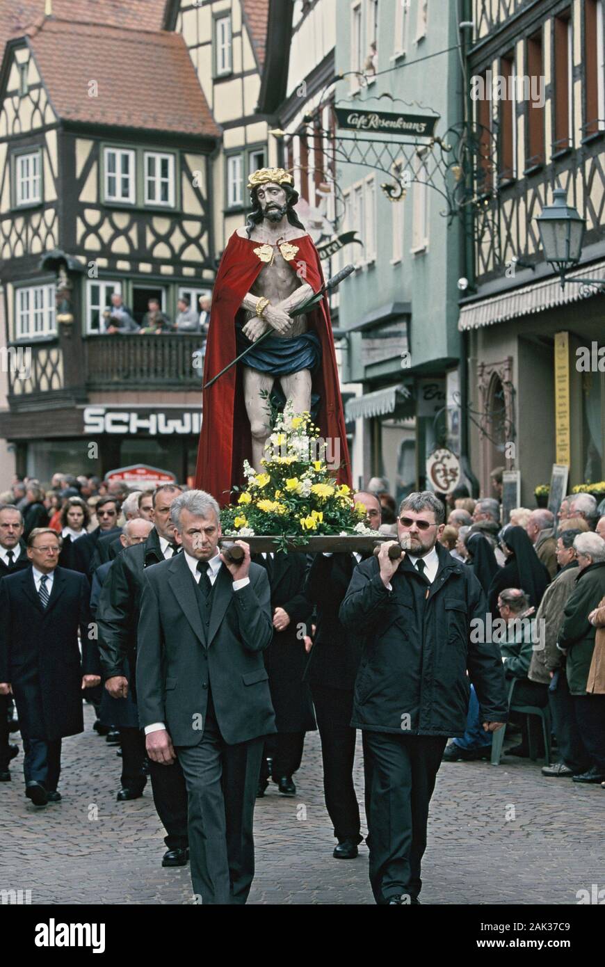 View of a Good Friday procession in Lohr (Bavaria), Germany.(undated ...