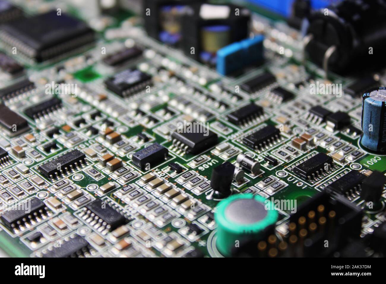 Closeup of electronic circuit board or PCB printed circuit board Stock ...