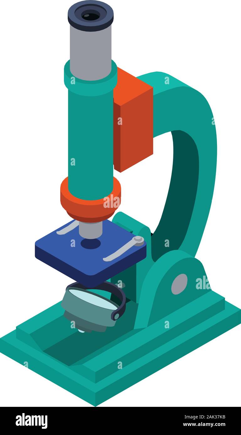 Biology microscope icon. Isometric of biology microscope vector icon ...