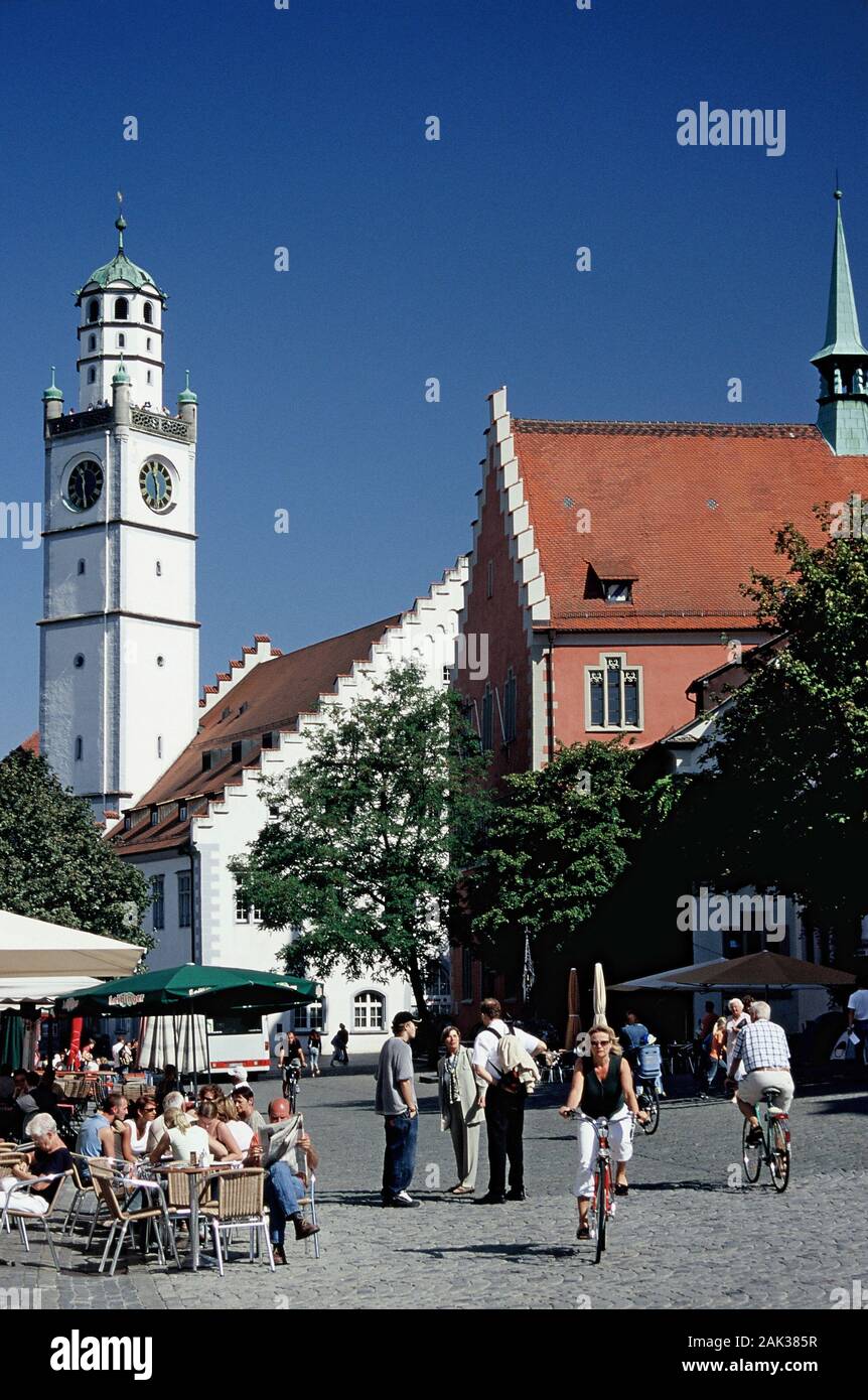 Picturesque old buildings surround the market square in the medieval ...