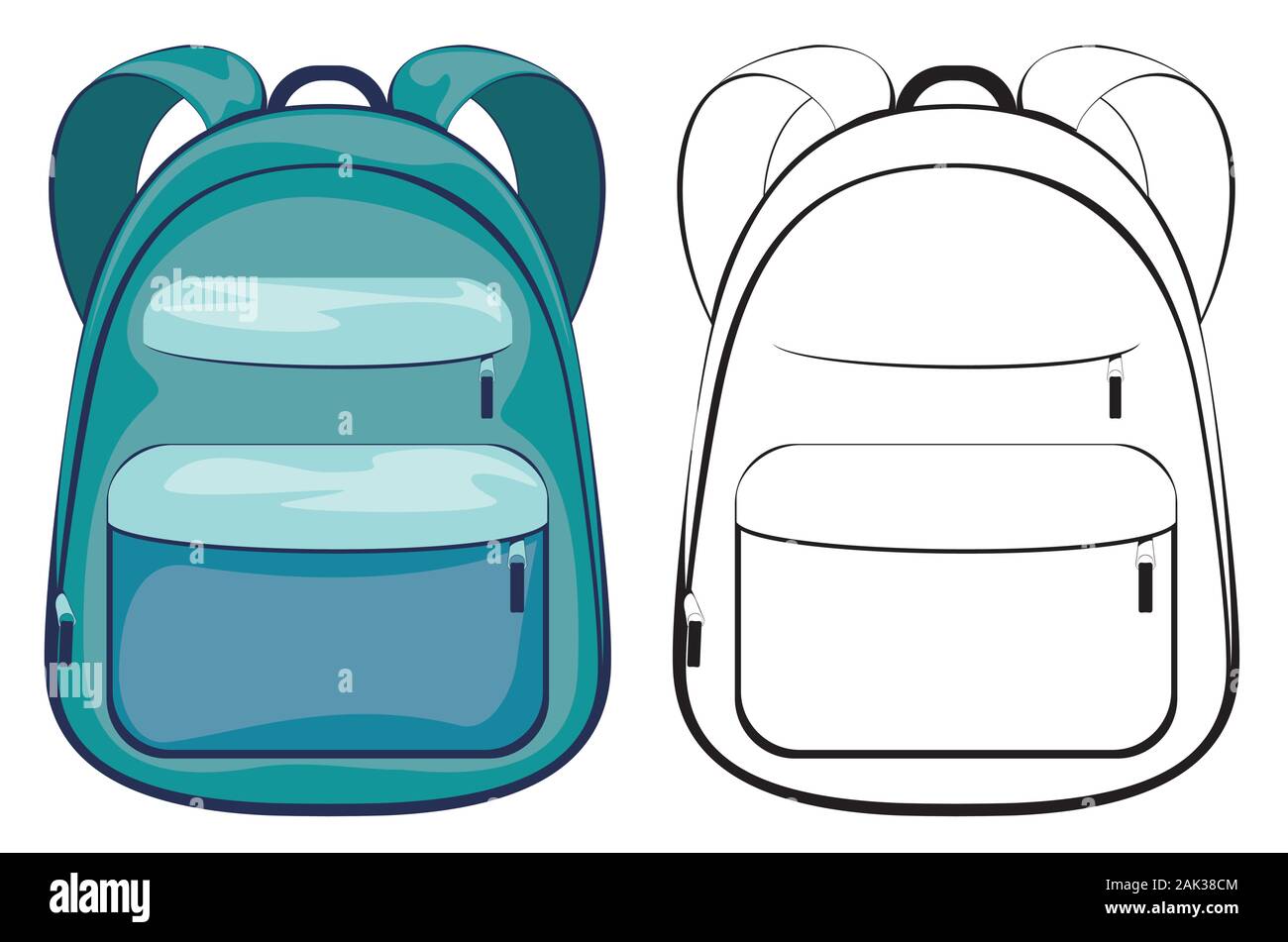 Colorful illustration of cartoon school backpack design isolated Stock ...