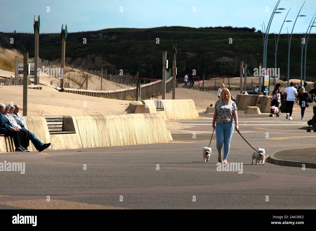 Sandhaven promenade and beach, South Shields, South Tyneside Stock ...