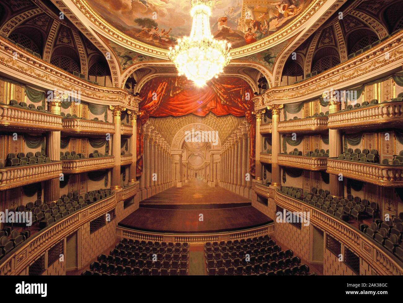 Interior view of the Grand Theatre in Bordeaxu, France. The theater was ...