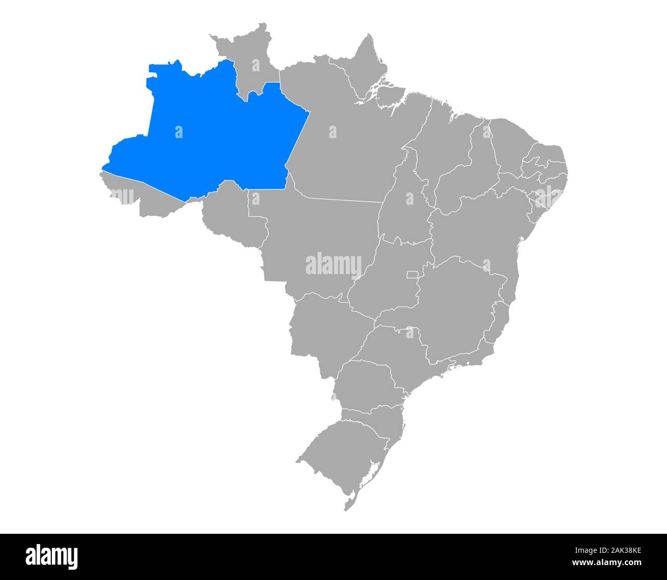 Map of Amazonas in Brazil Stock Photo - Alamy