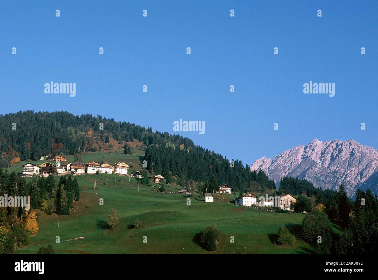 Panorama-view of the Xaveri-Mountain at the valley Lesachtal in Austria ...