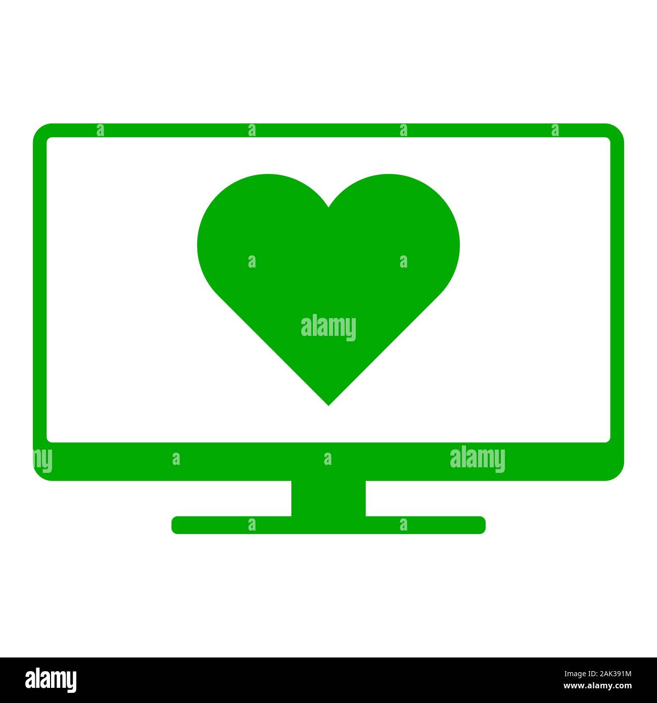 Heart and screen Stock Photo - Alamy