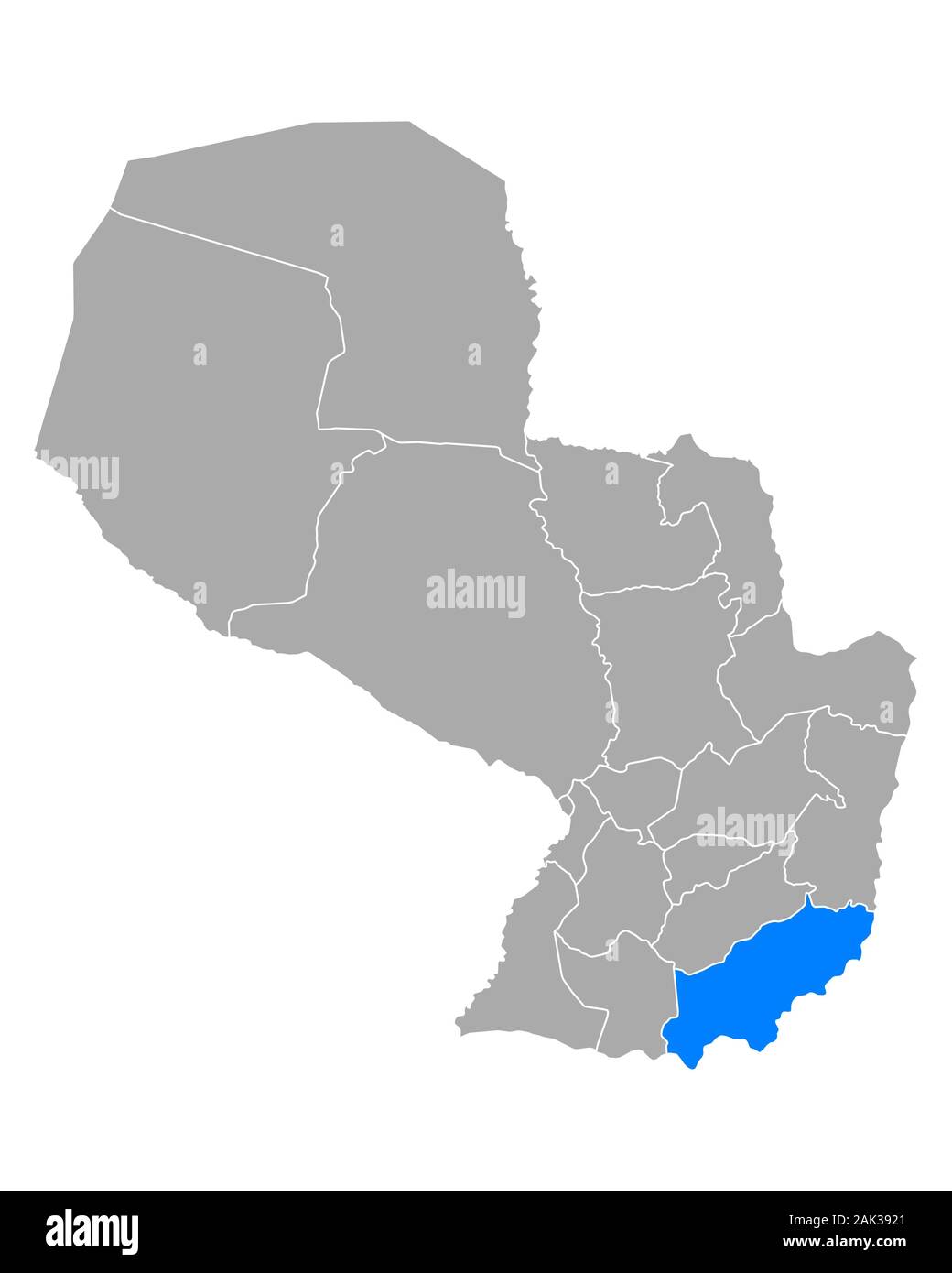 Map of Itapua in Paraguay Stock Photo - Alamy