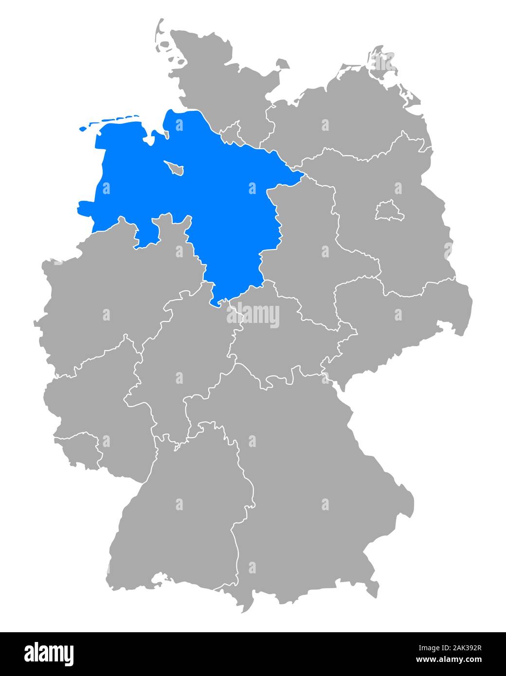 Map of Lower Saxony in Germany Stock Photo - Alamy