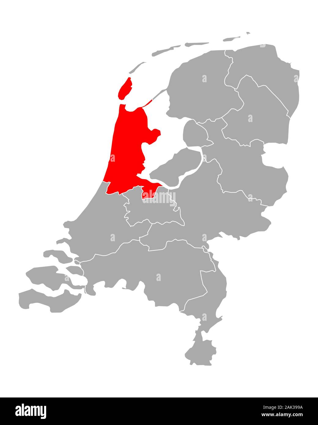 Map of North Holland in Netherlands Stock Photo - Alamy