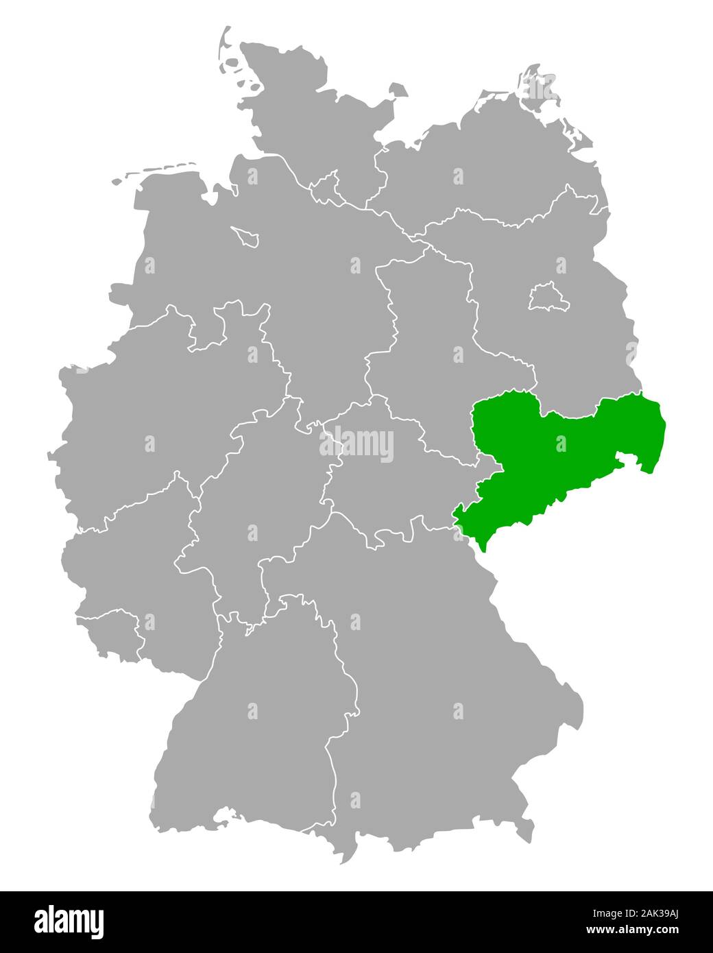 Map of Saxony in Germany Stock Photo - Alamy