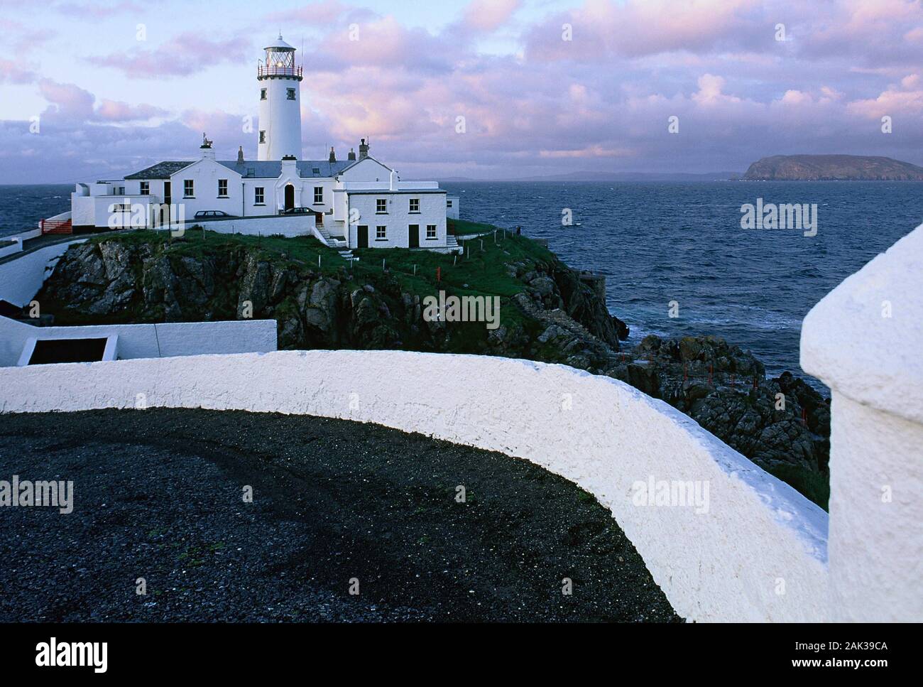 Picturesque view of the lighthouse on Fanad Head at sunset. Fanad Head ...