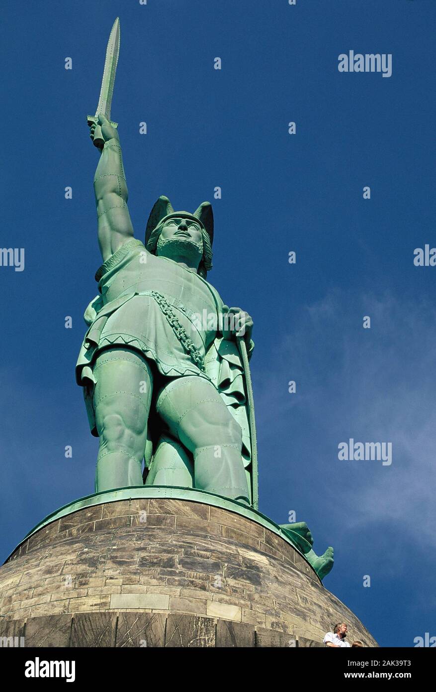 View of the Hermann Monument near Hiddesen in the Teutoburg Forest in ...
