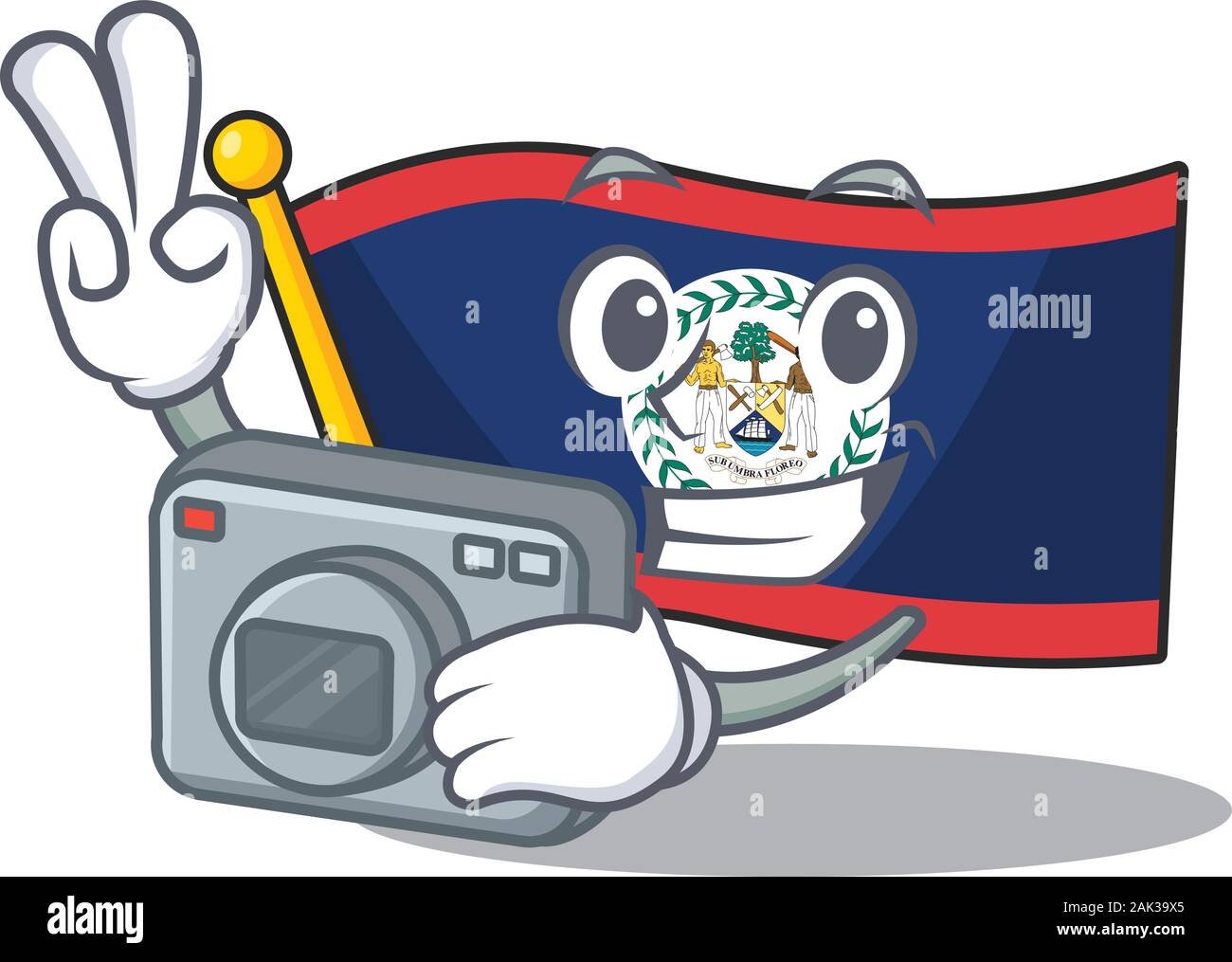 Cool Photographer flag belize character with a camera Stock Vector ...