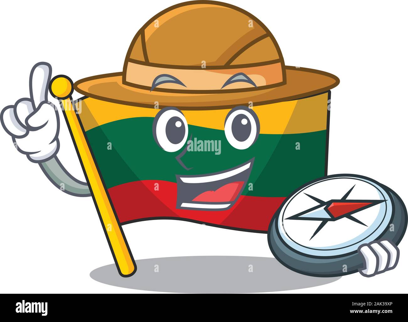 Flag lithuania stylized Explorer having a compass Stock Vector Image ...