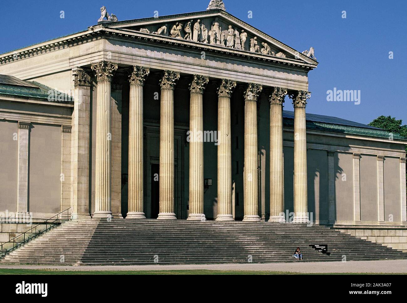 Eight Corinthian columns bear the portico of the State Antique ...