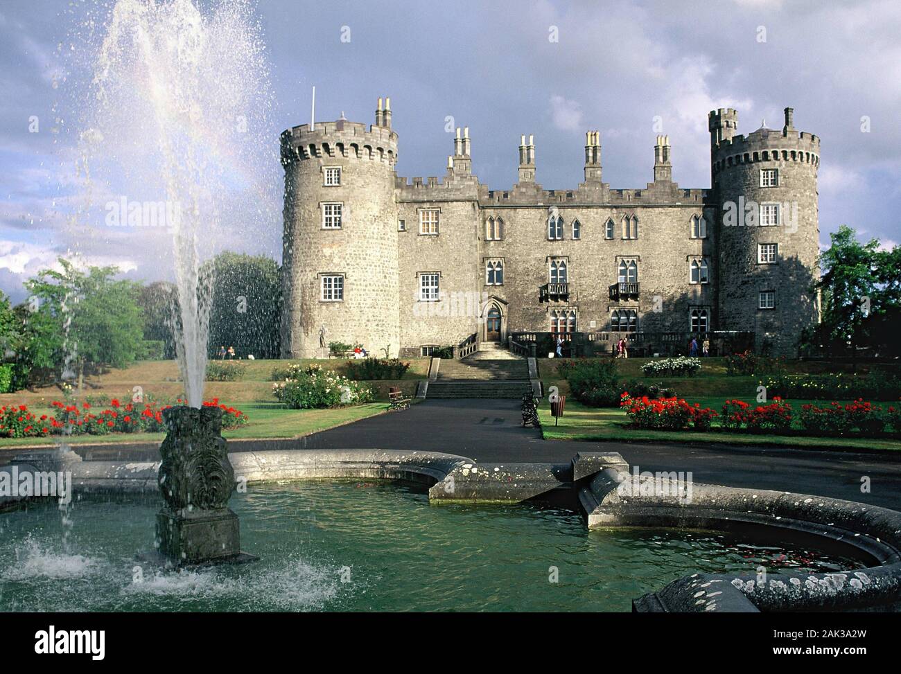 View of the medieval Kilkenny Castle in Kilkenny in the east of Ireland ...