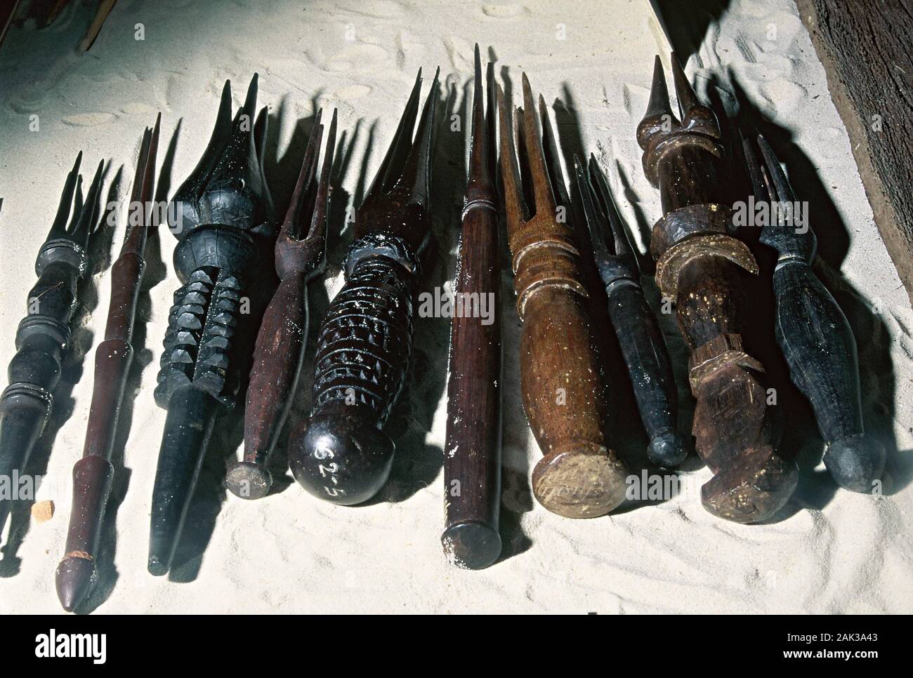 Cannibal forks are exhibited in the museum of Suva. Cannibalism was ...