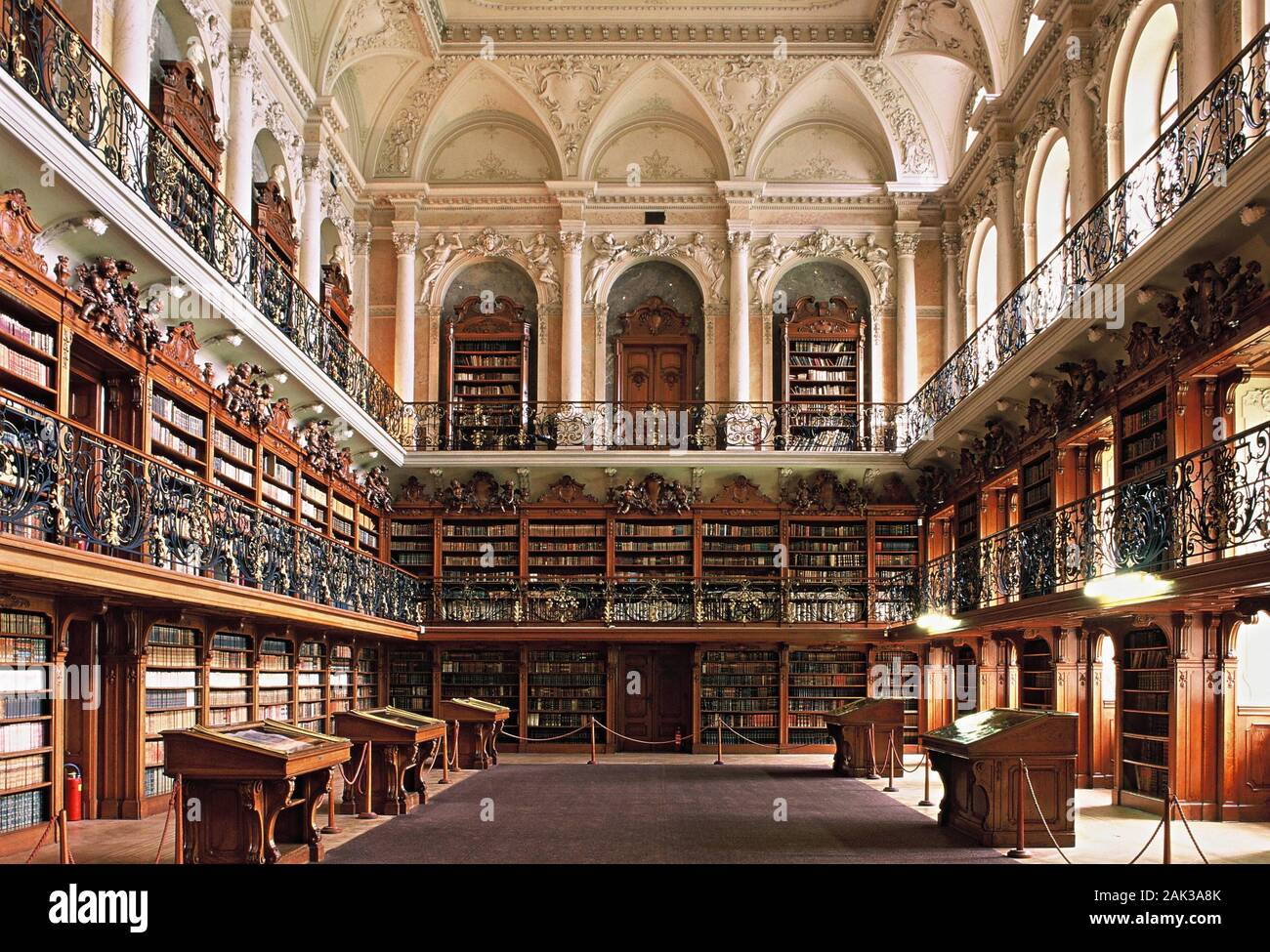 90000 books are stored in the neo Baroque hall of the monastery library ...