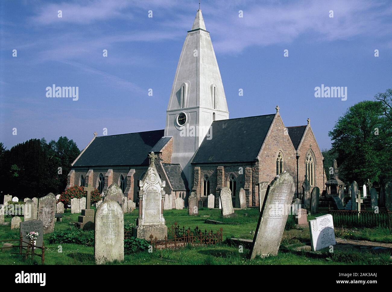A modern steeple decorates the parish church of Trinity in the east of ...
