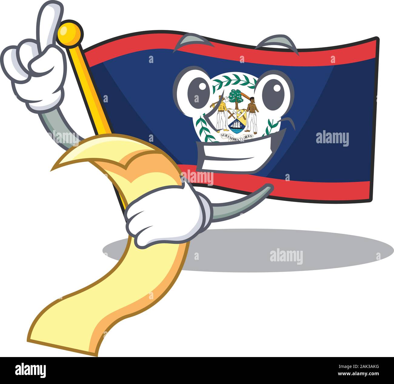 A funny cartoon character of flag belize with a menu Stock Vector Image ...