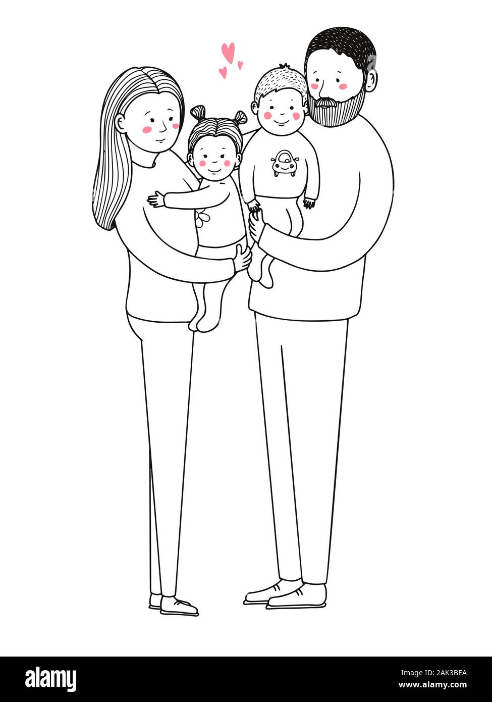 Mom dad daughter line Cut Out Stock Images & Pictures - Alamy