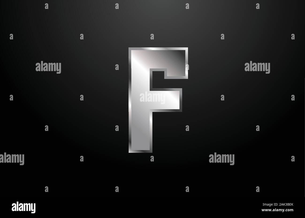 silver metal alphabet letter F logo icon template. Suitable for a ...