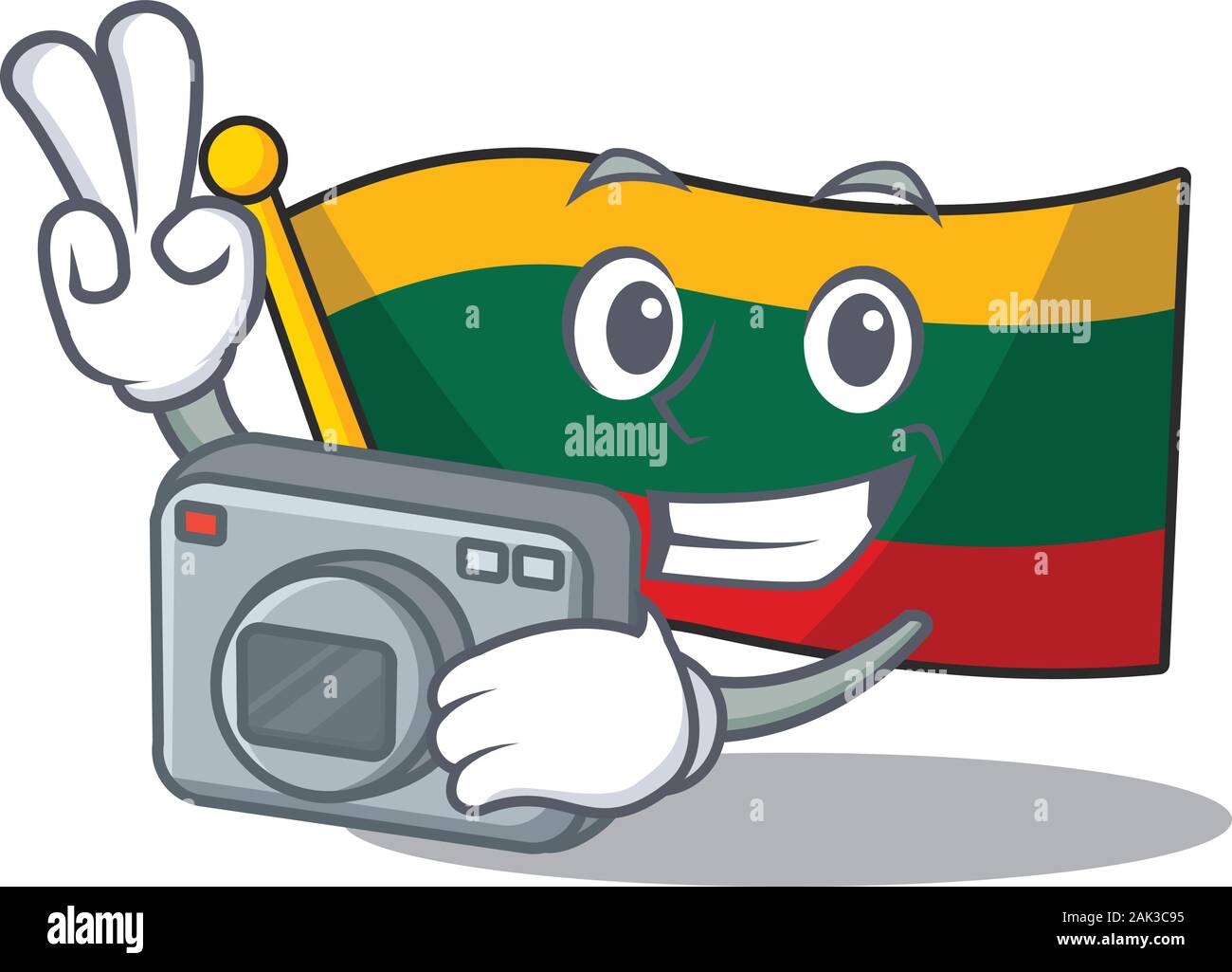 Cool Photographer flag lithuania character with a camera Stock Vector ...
