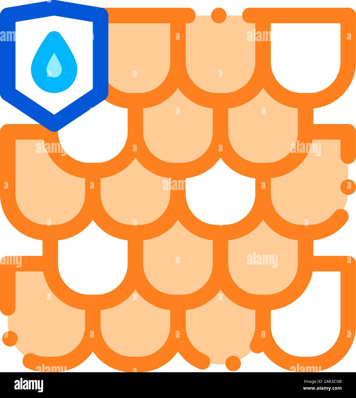 Waterproof Material Roof Vector Thin Line Icon Stock Vector Image & Art ...